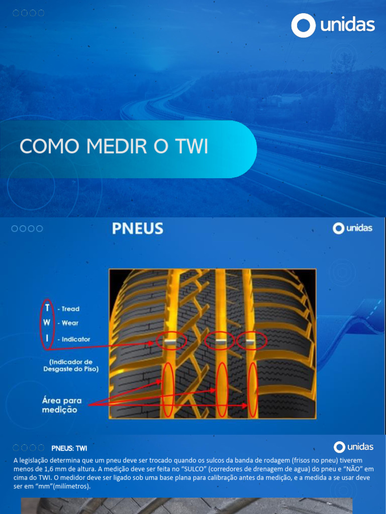 Apresentação-unidas-como Medir o Twi Do Pneu | PDF