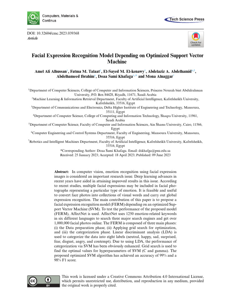 Optimized SVM for Facial Expression Recognition | PDF | Support Vector ...