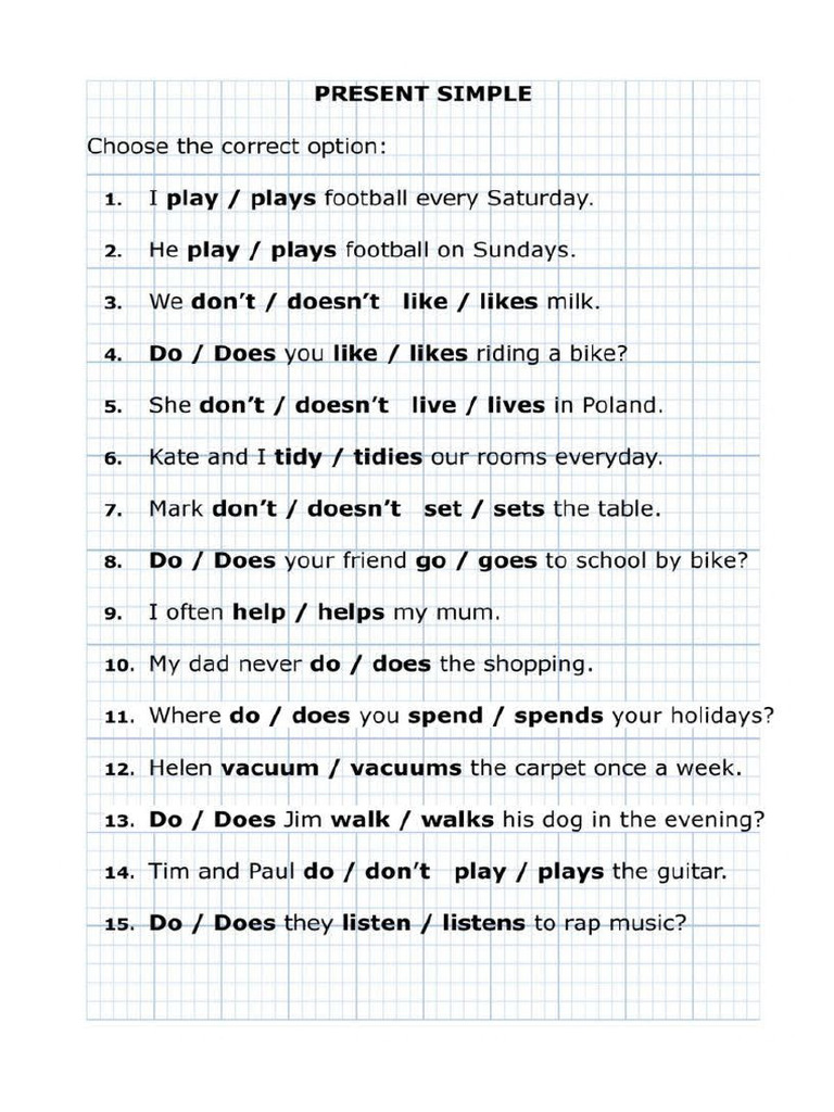 present simple easy | PDF