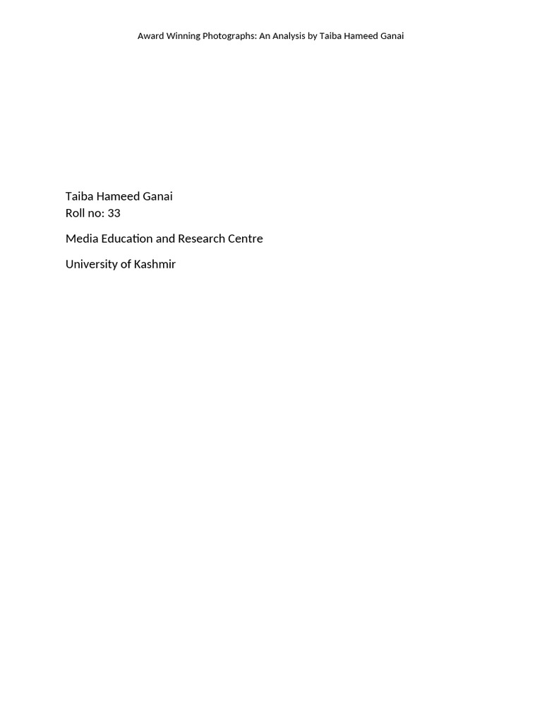 Award-Winning Photography Analysis | PDF | Photograph