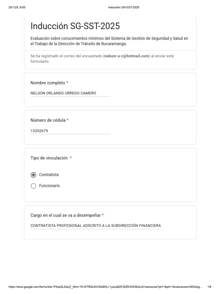 Inducción SG-SST-2025 | PDF