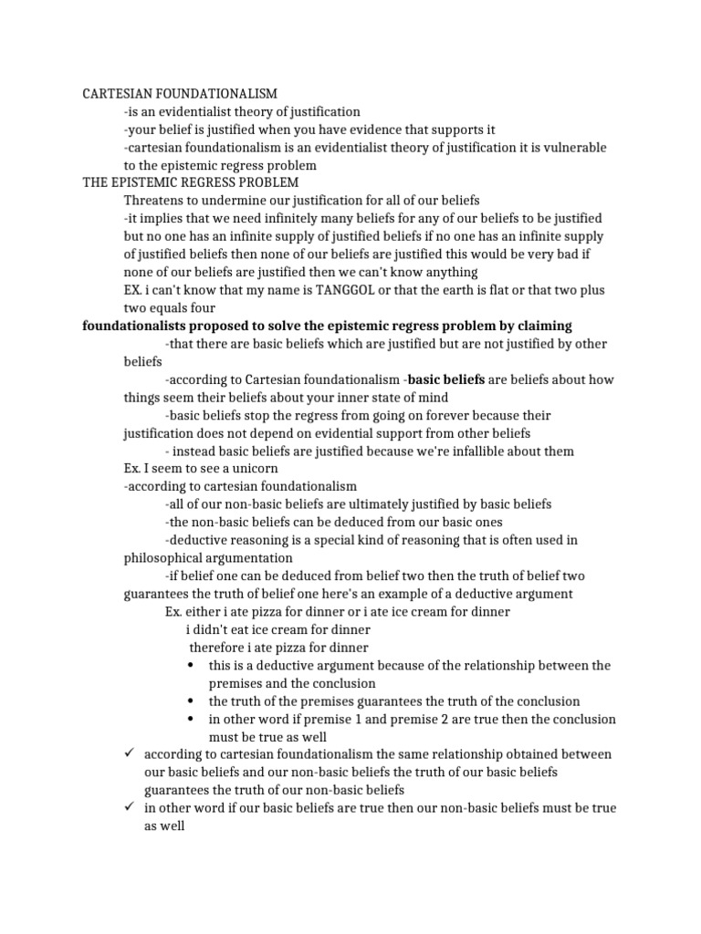 Cartesian Foundationalism Explained | PDF | Philosophical Methodology ...