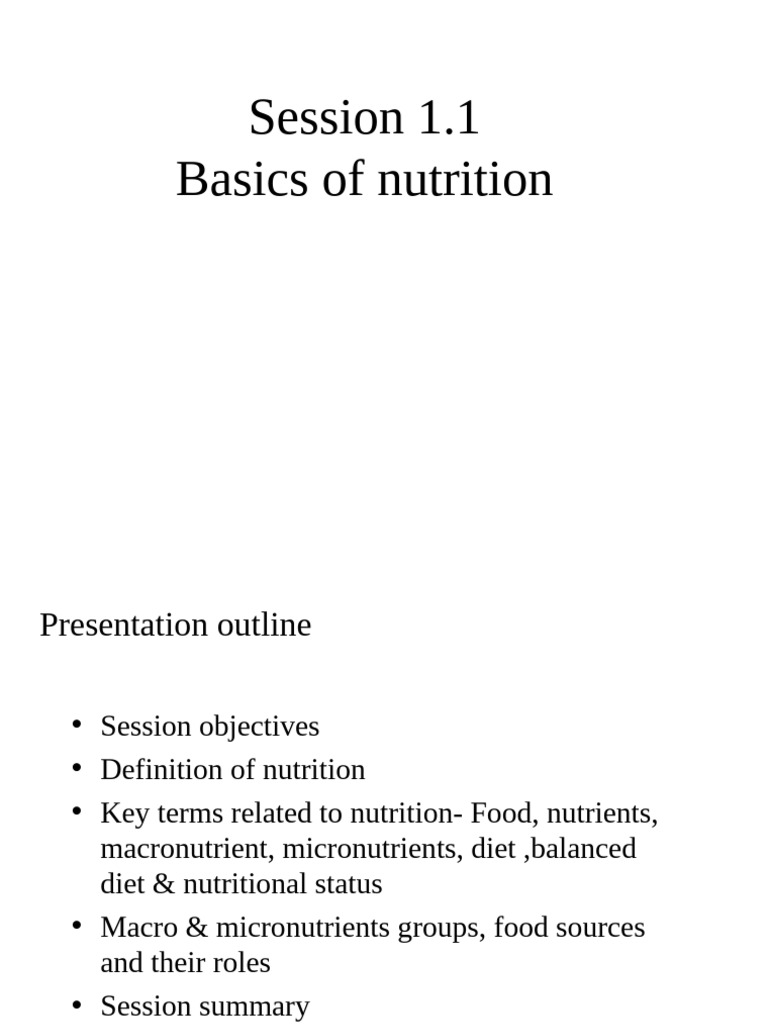 Basics of nutrition | PDF | Nutrients | Diet & Nutrition