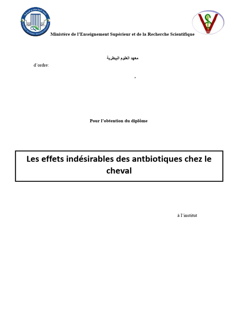 Effets indésirables des antibiotiques chez le cheval | PDF | Enzyme ...
