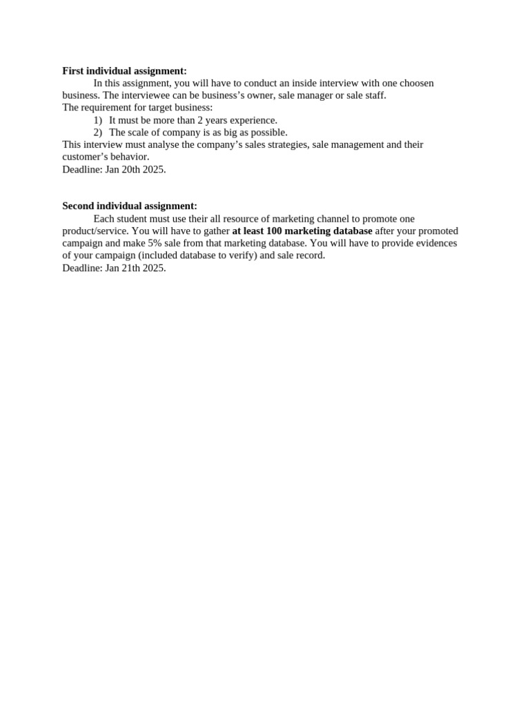 Sale Individiual Assignment | PDF
