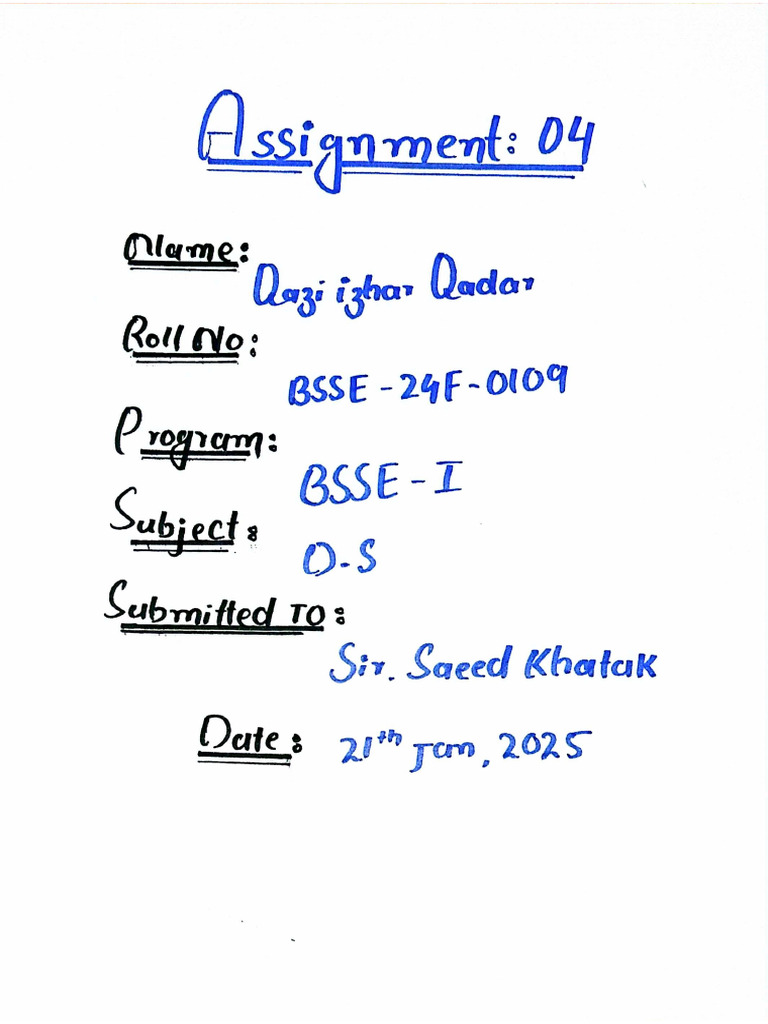 Qazi Izhar Qadar Assignment No 4. Discrete Structure | PDF