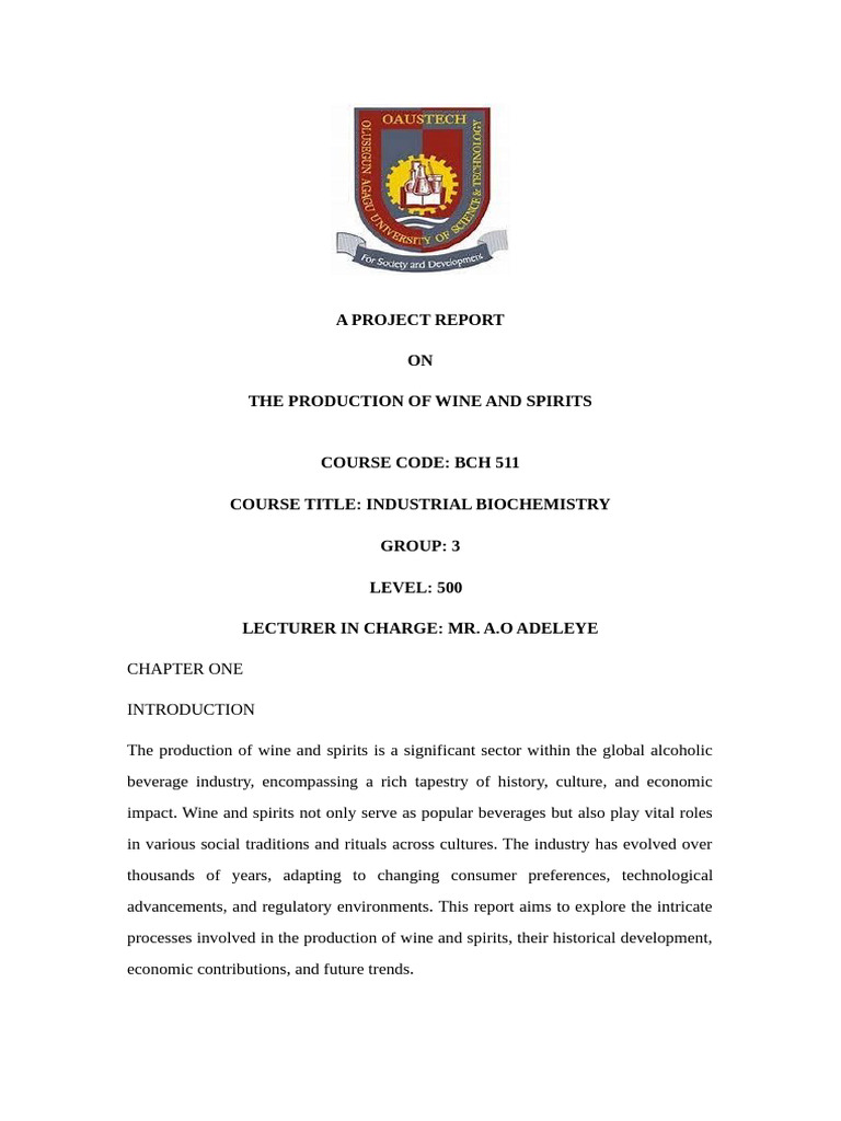 Wine and Spirits Production Process | PDF | Whisky | Wine