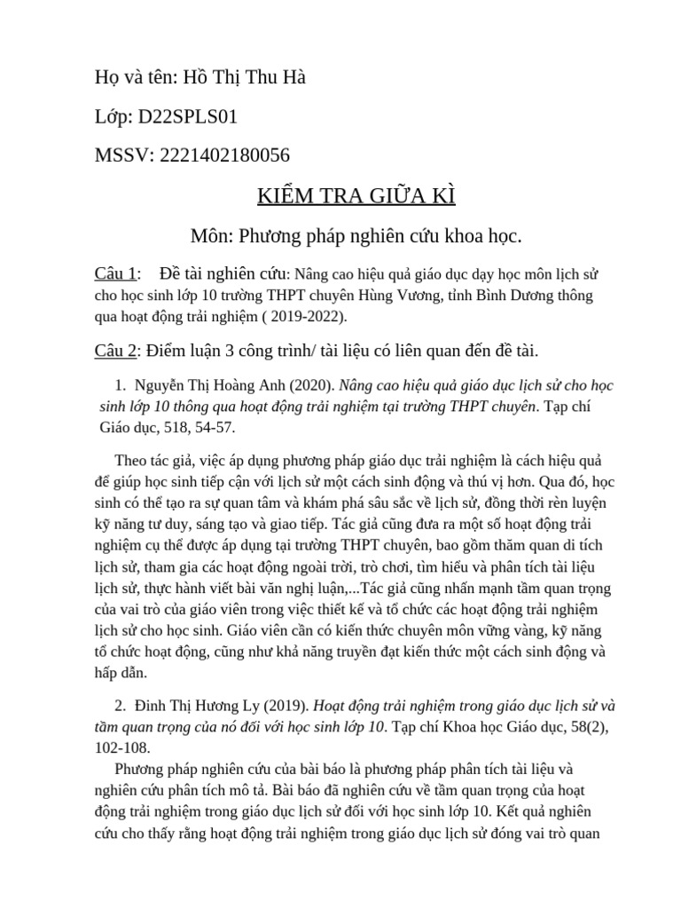 Ktra giữa kì | PDF