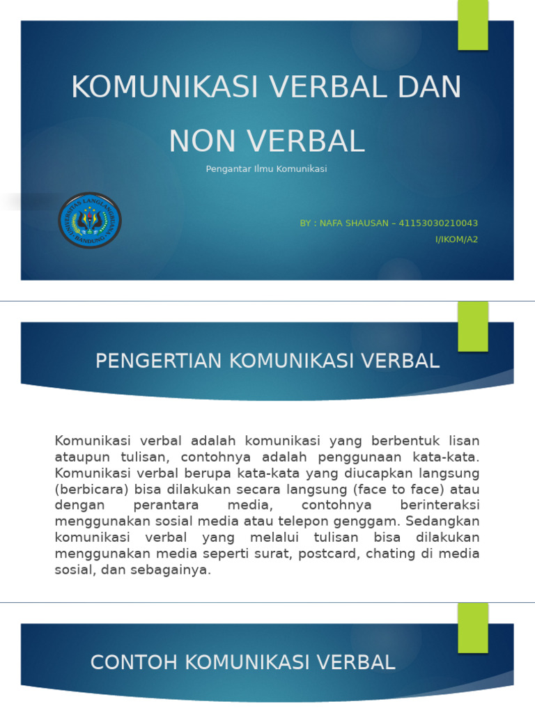 Komunikasi Verbal Dan Non Verbal | PDF