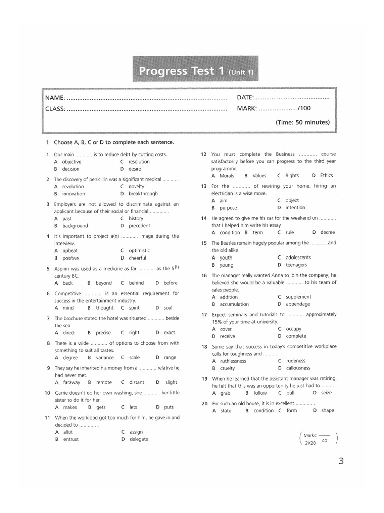 Test Booklet | PDF