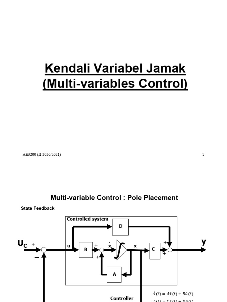Multi Variables Control 1 Pdf Control Theory Variable Mathematics 9542