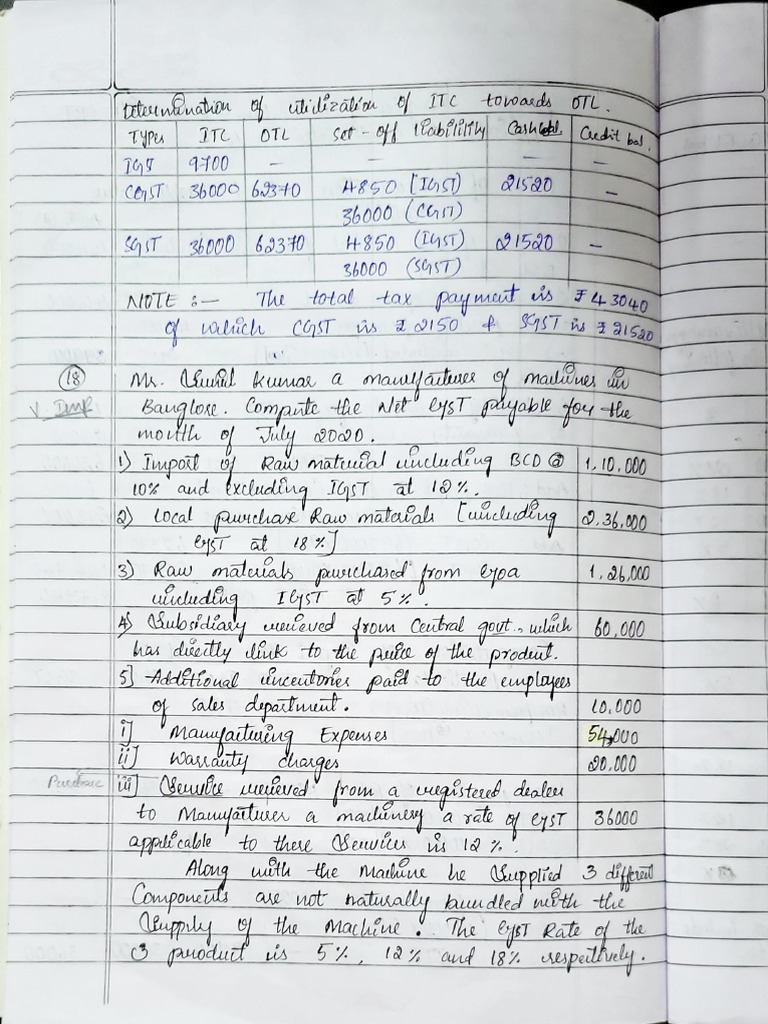 GST ITC Notes 3 | PDF