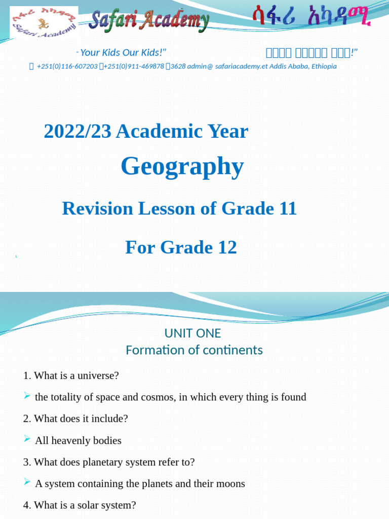 Geography Grade 11 Revision Lesson For Grade 12 | PDF | Meteoroid ...