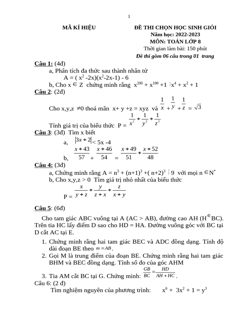 De Thi Chon HSG | PDF