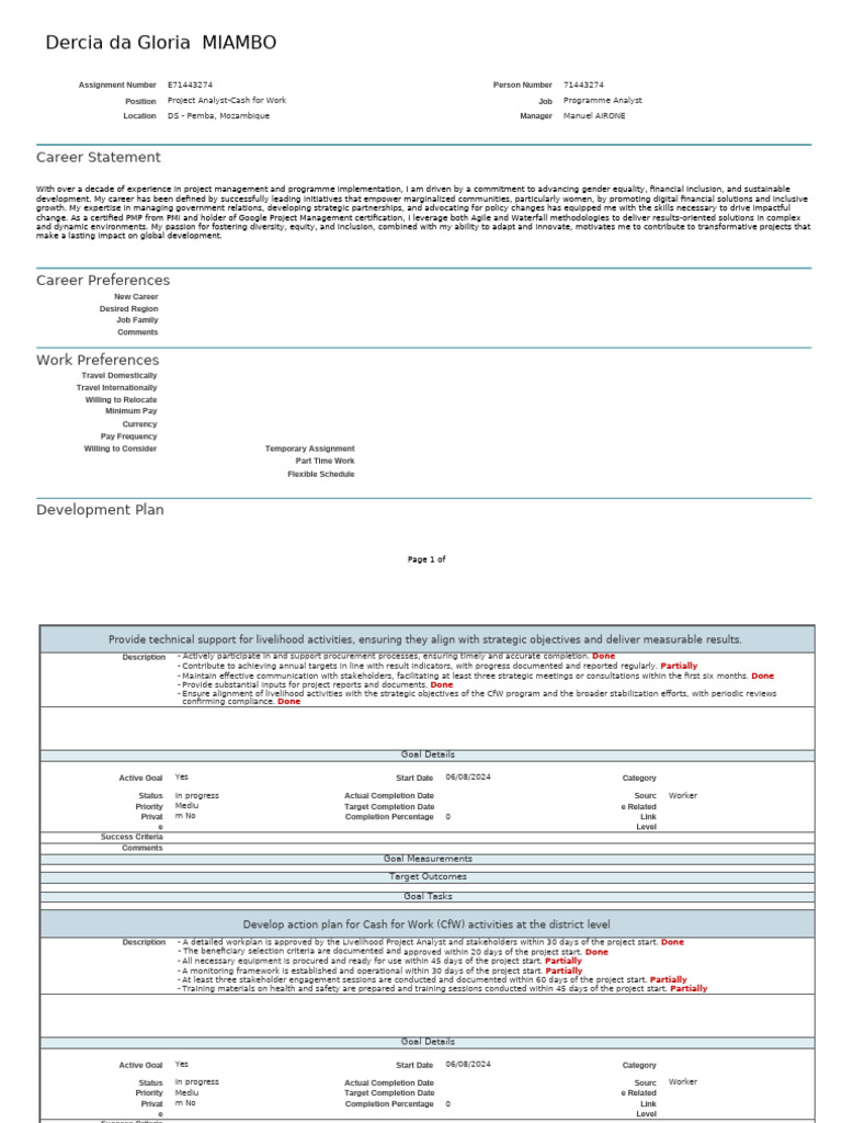 Career Development Report - Career Development Report Template | PDF | Project Management ...