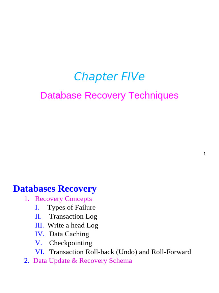 Chapter 5 Database Recovery Techniques | PDF | Information Technology | Computer Engineering