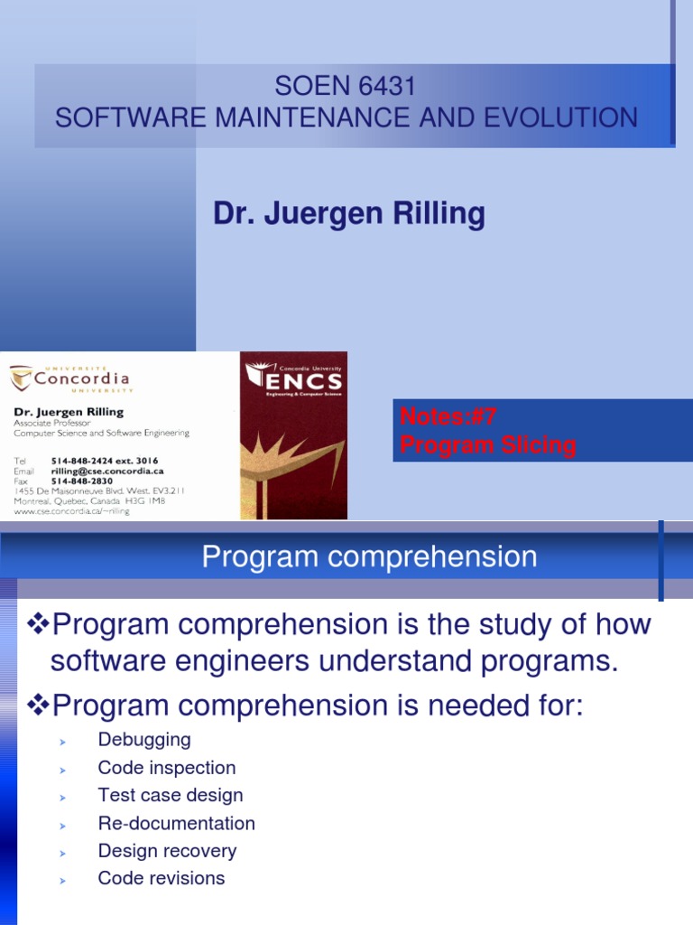 SOEN 6431 Winter 2011 - Program Slicing Updated | PDF | Computer ... SOEN 6431 Winter 2011 - Program Slicing Updated | PDF | Computer ...