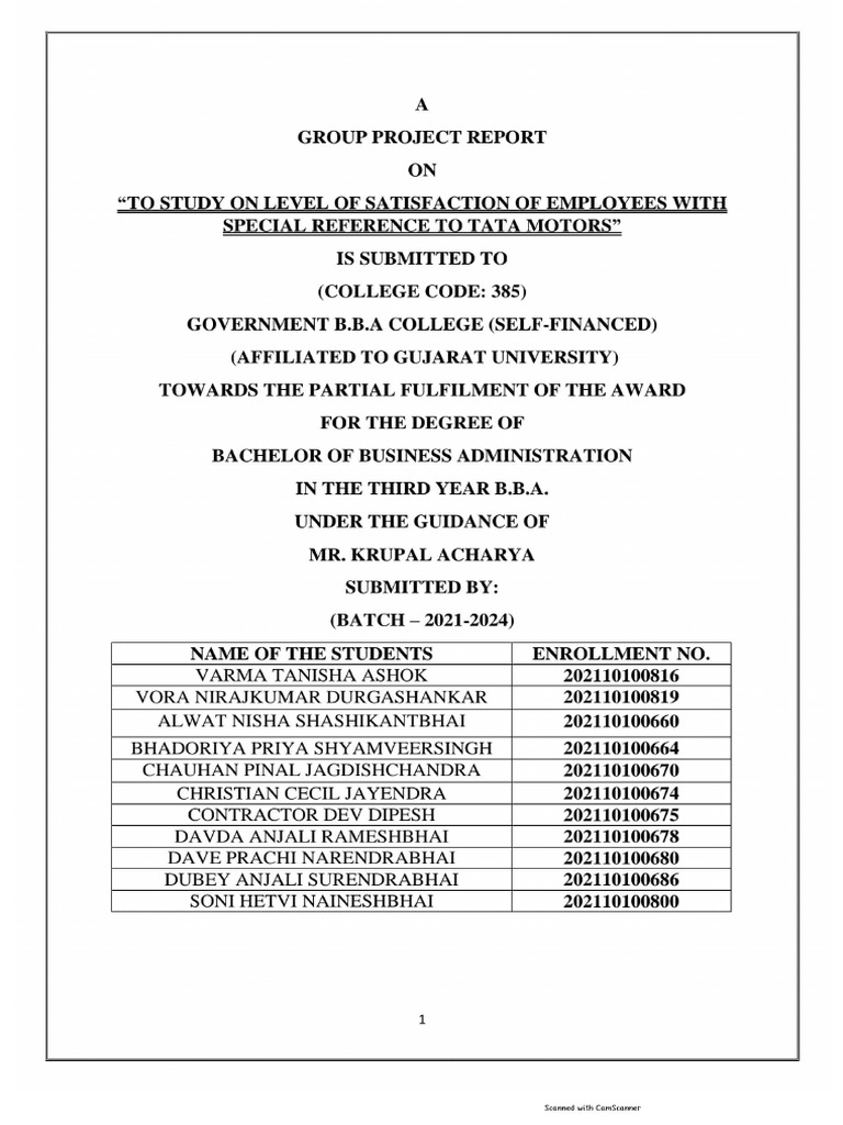 N Grand Project (Tata Motors) | PDF