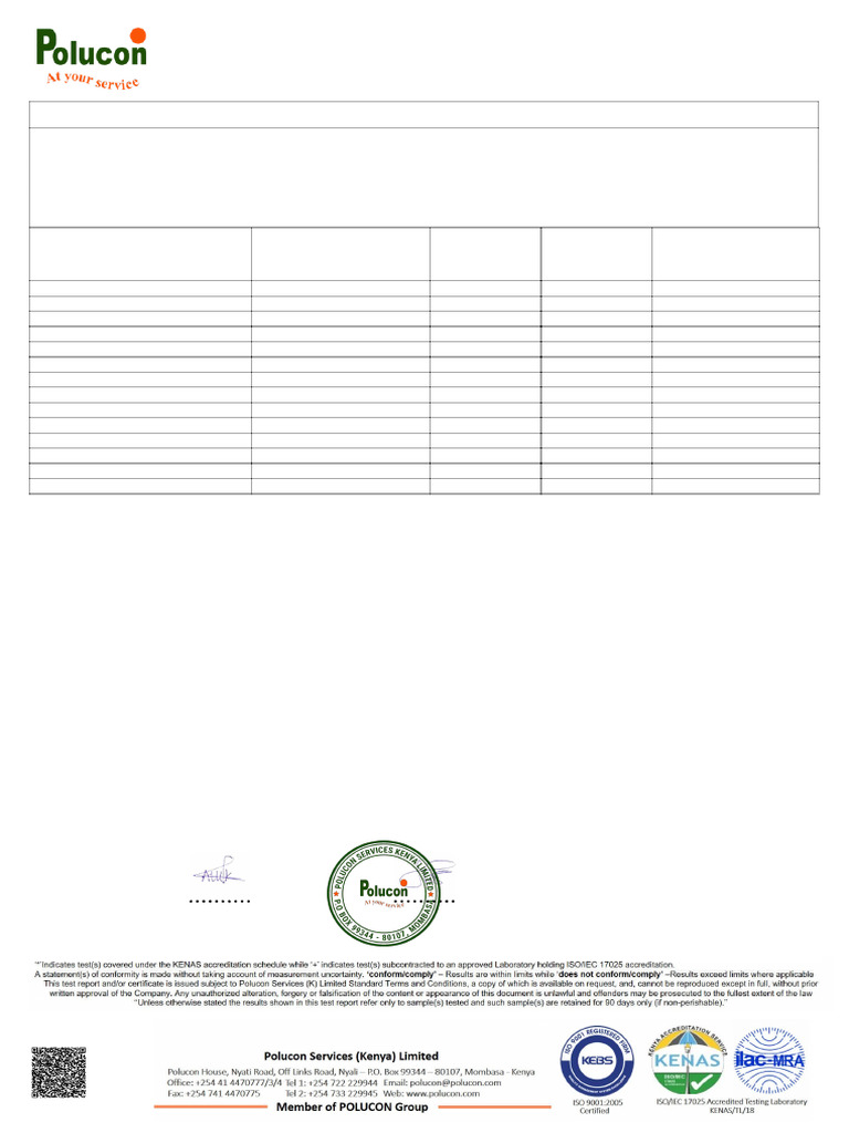 Effluent Test Report for Export Trading Co. | PDF | Water Pollution ...