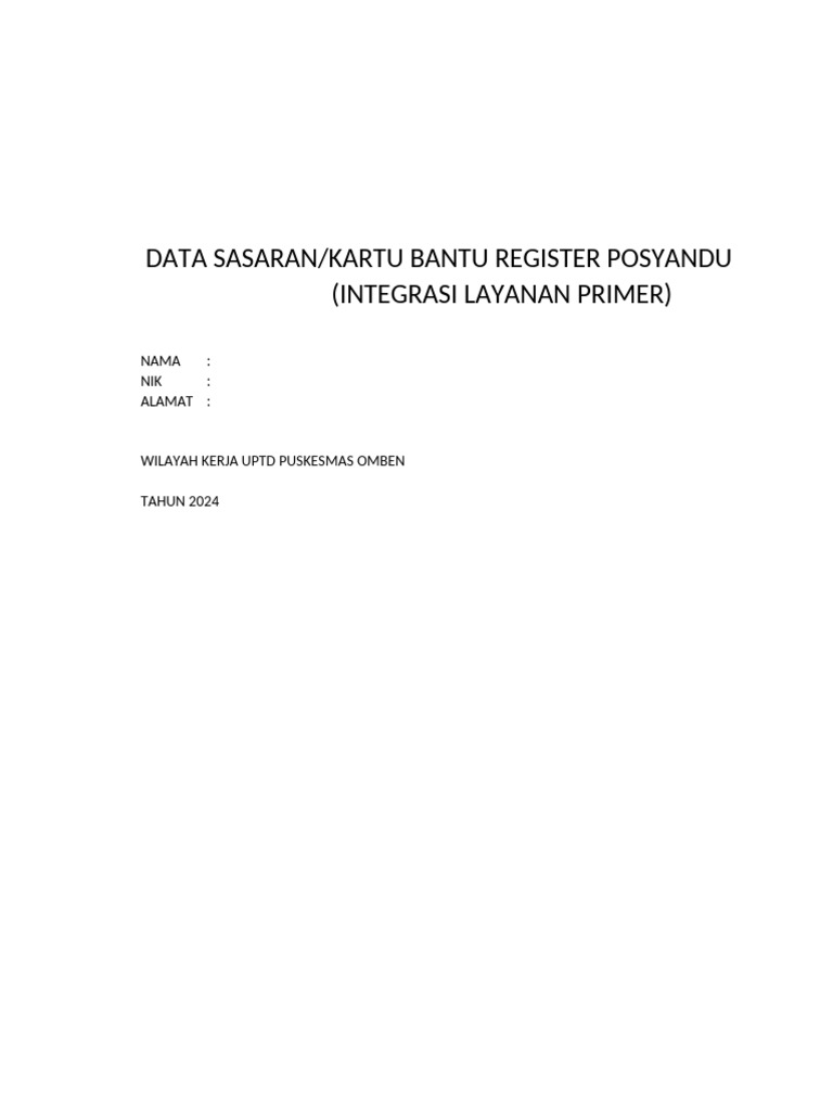 Data Posyandu Ibu & Anak | PDF