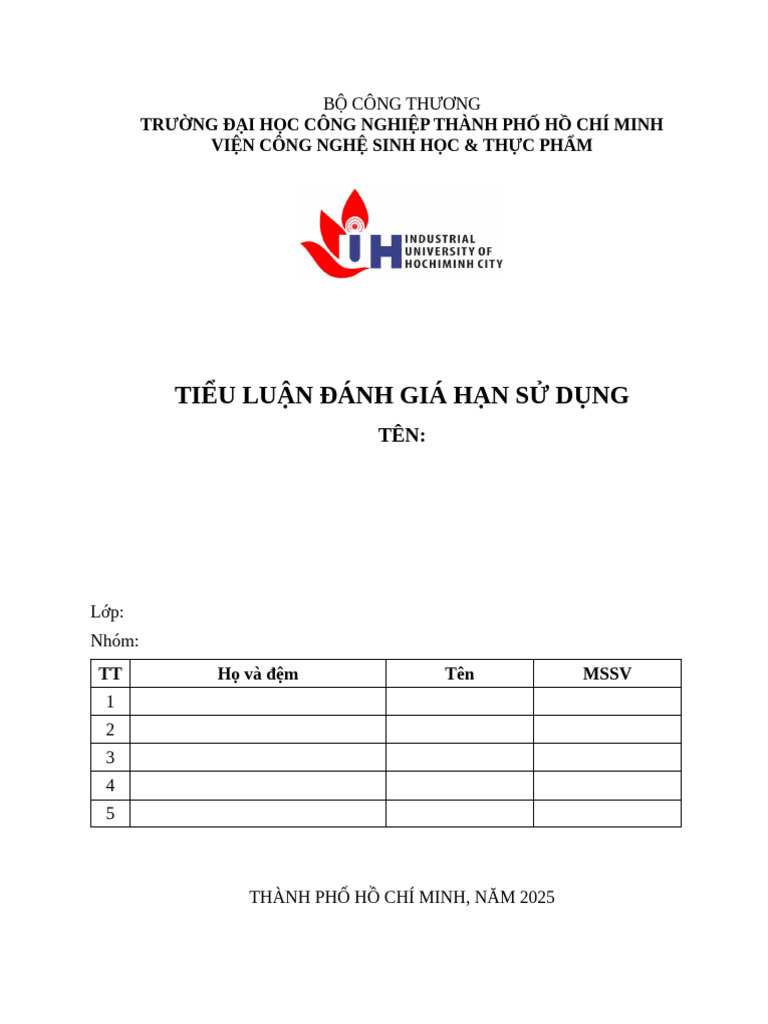 HSD - ND2 - Lop - Nhom - Ten Tieu Luan | PDF