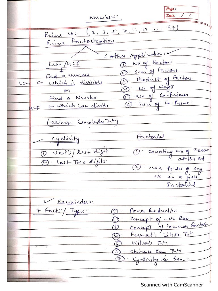 Numbers Notes | PDF