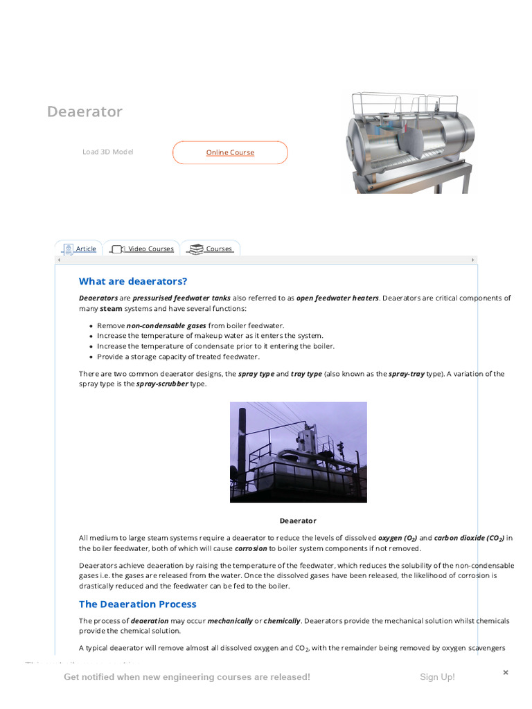 Deaerator Explained - saVRee | PDF | Boiler | Corrosion
