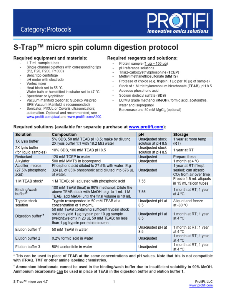 S Trap Micro Long 4 7 | PDF | Sodium Dodecyl Sulfate | Lysis