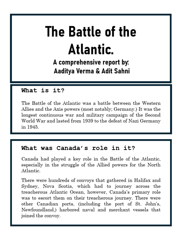 Canada's Role in the Battle of the Atlantic | PDF | Battle Of The ...