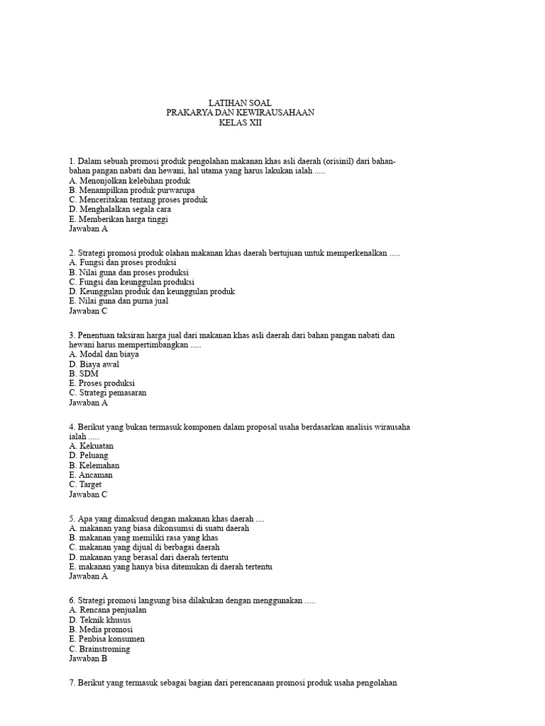 Latihan Soal Baru Kurmer 2 | PDF