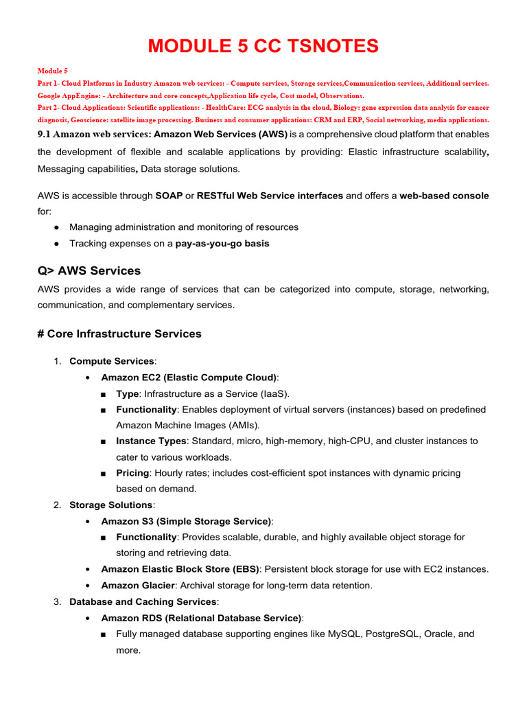 MODULE 5 CC TSNOTESUntitled Document | PDF | Cloud Computing | Amazon ...