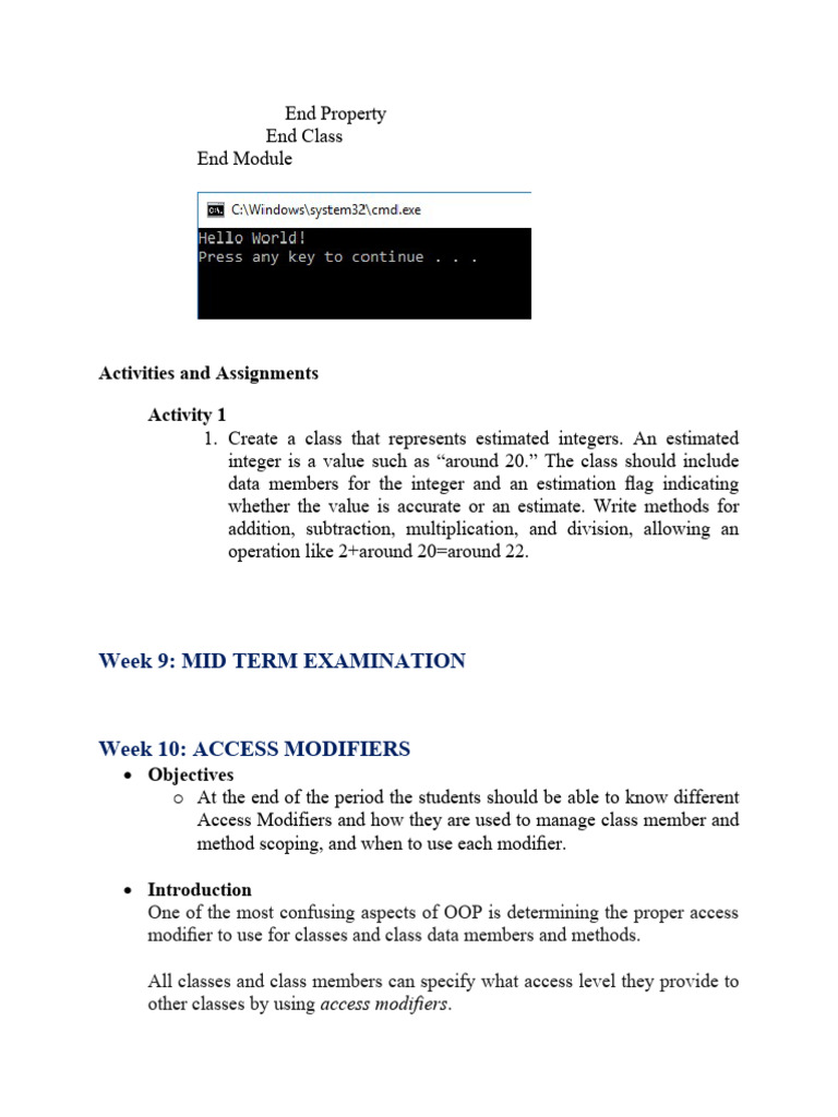 W11_Access Modifiers | PDF