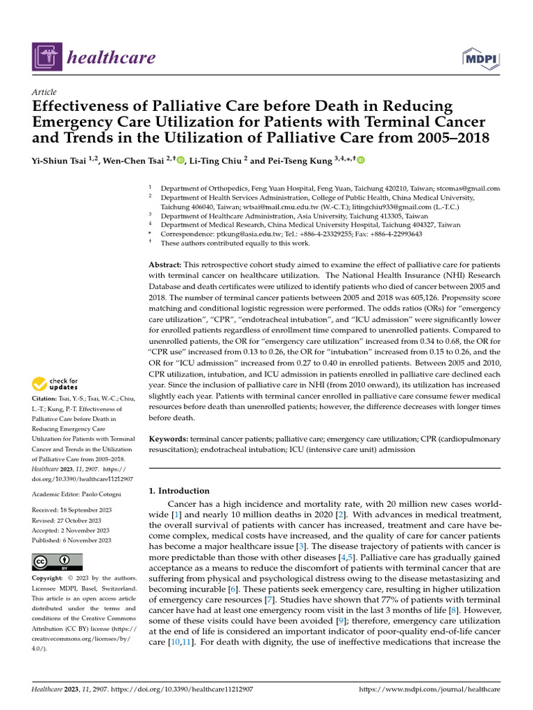 Effectiveness of Palliative Ca | PDF | Palliative Care | Terminal Illness