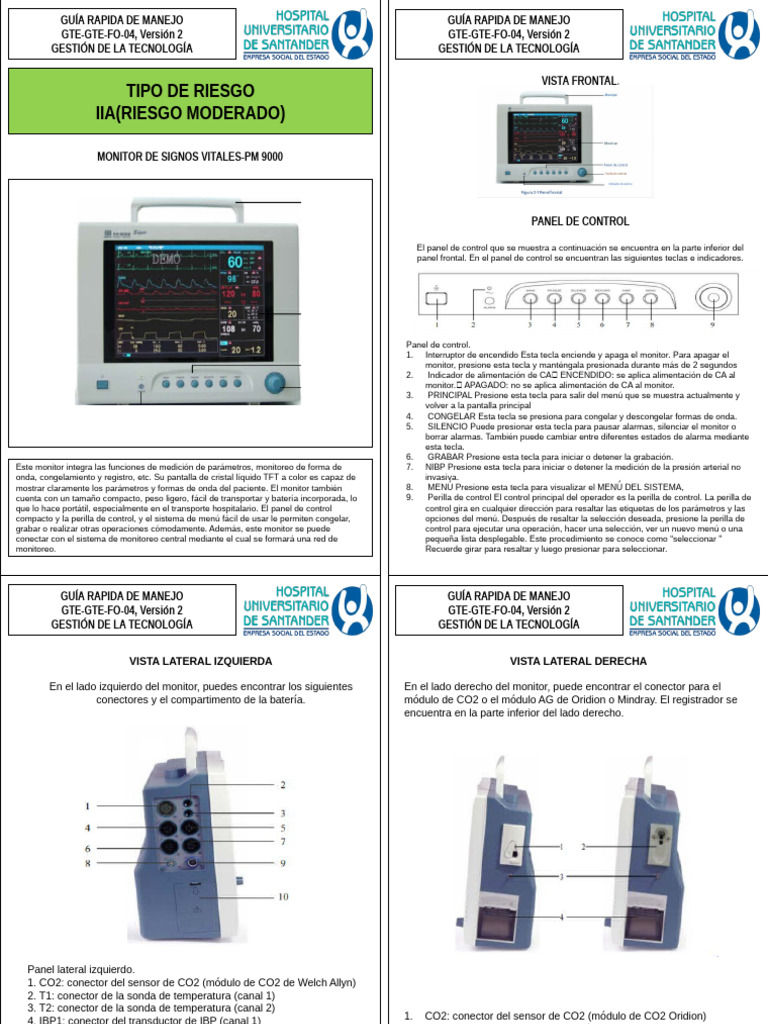 Guía Rápida Monitor de Signos Vitales | PDF | Presión sanguínea
