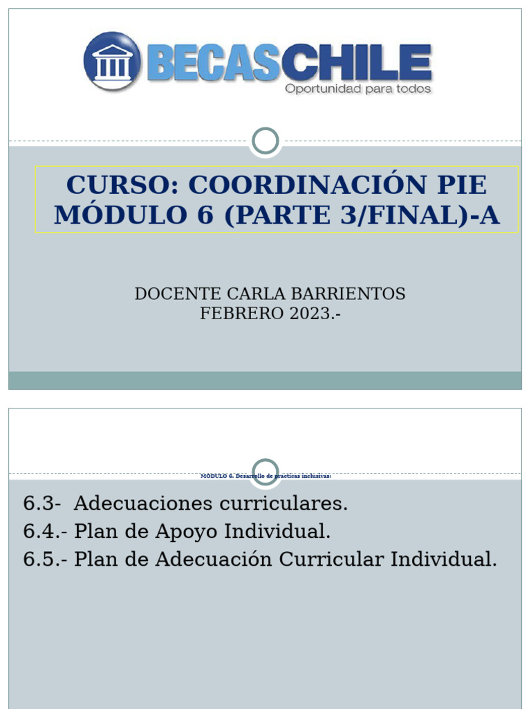 13 Clase - Módulo 6 - AC y PACI | PDF | Plan de estudios | Enseñando