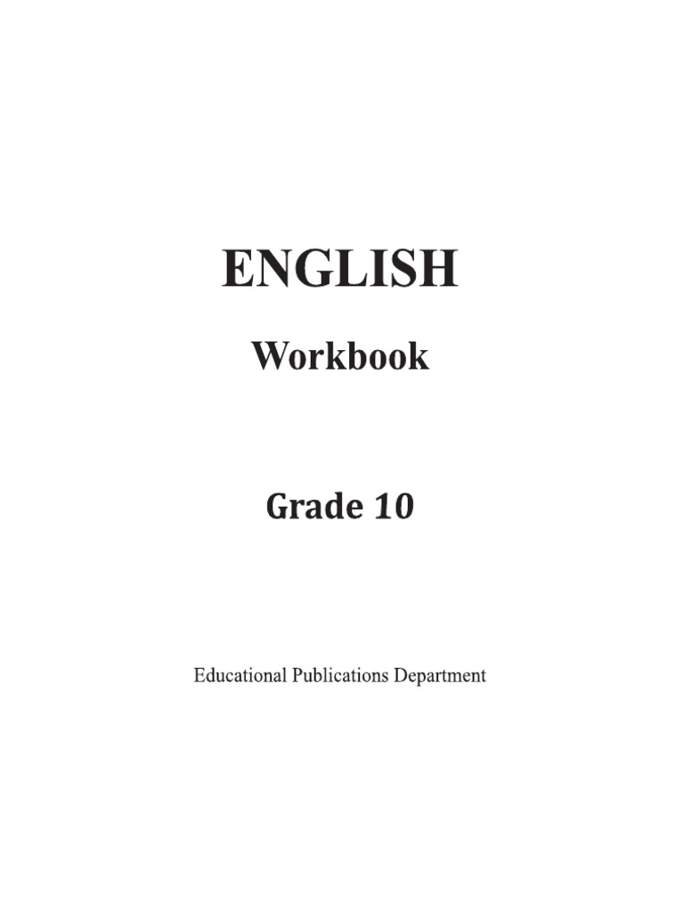 Grade 10 English Workbook English Medium - New Syllabus | PDF