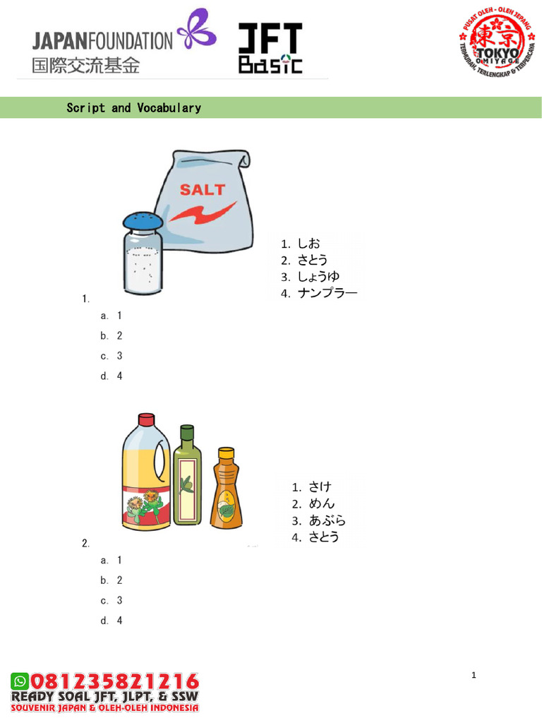 Soal Jft Basic Level Intermediate 10-1-12 | PDF
