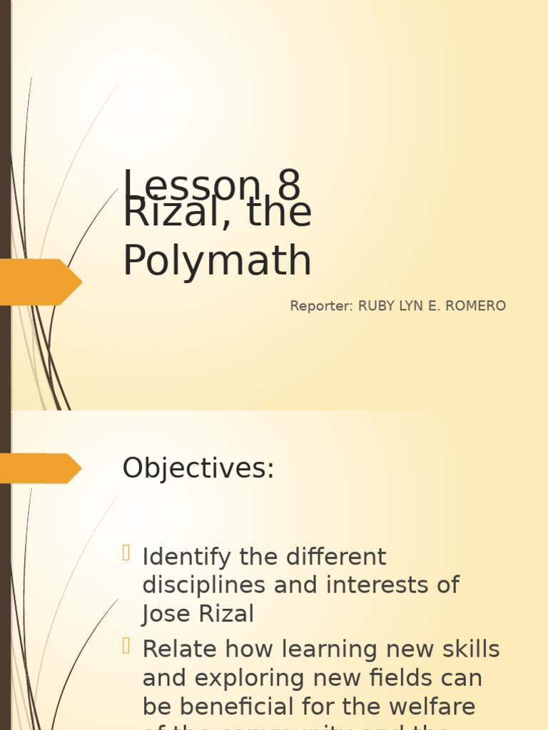 Lesson 8-Rizal, The Polymath-1 | PDF