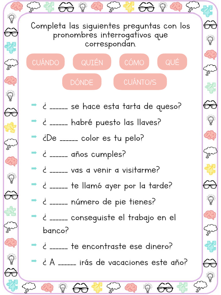 Pronombres Interrogativos en Español | PDF