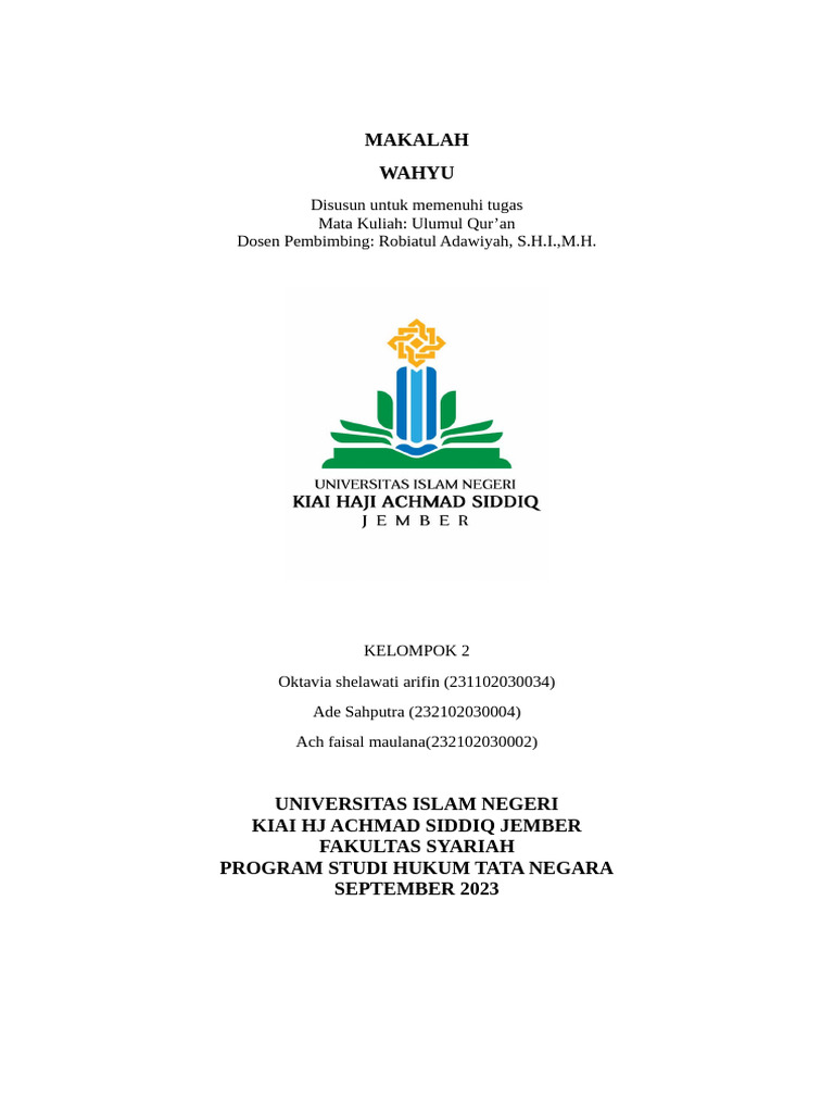 Makalah Wahyu Nabi Muhammad | PDF