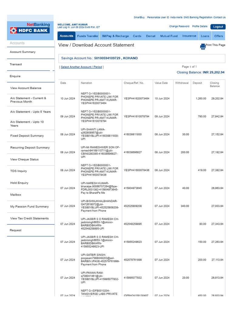 Welcome to HDFC Bank NetBanking | PDF | Financial Technology | Finance & Money Management
