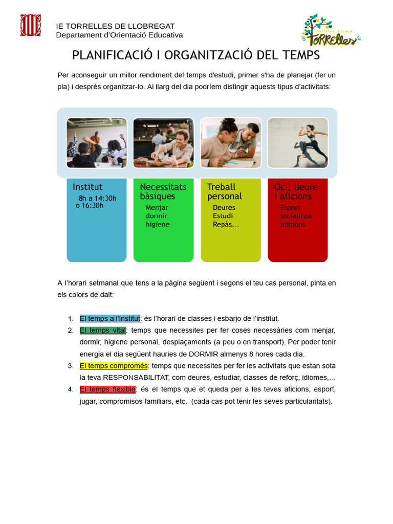 Biel Anguas Galindo - PLANIFICACIÓ I ORGANITZACIÓ DEL TEMPS | PDF