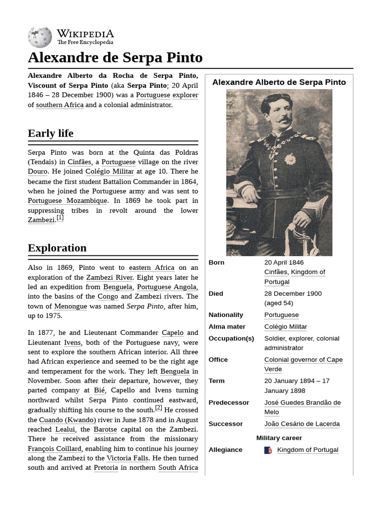 Alexandre_de_Serpa_Pinto | PDF | Portugal