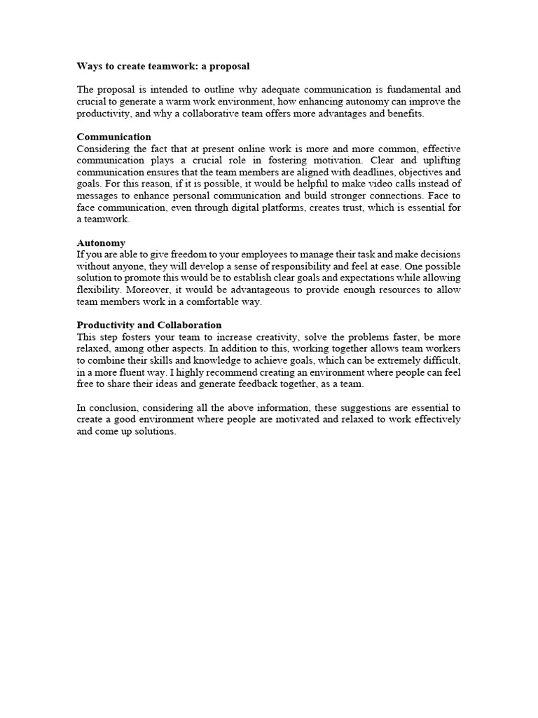 Ways To Create Teamwork | PDF