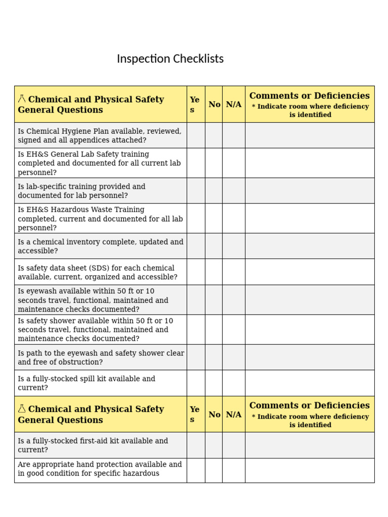 inspection checklist | PDF | Waste | Cryogenics