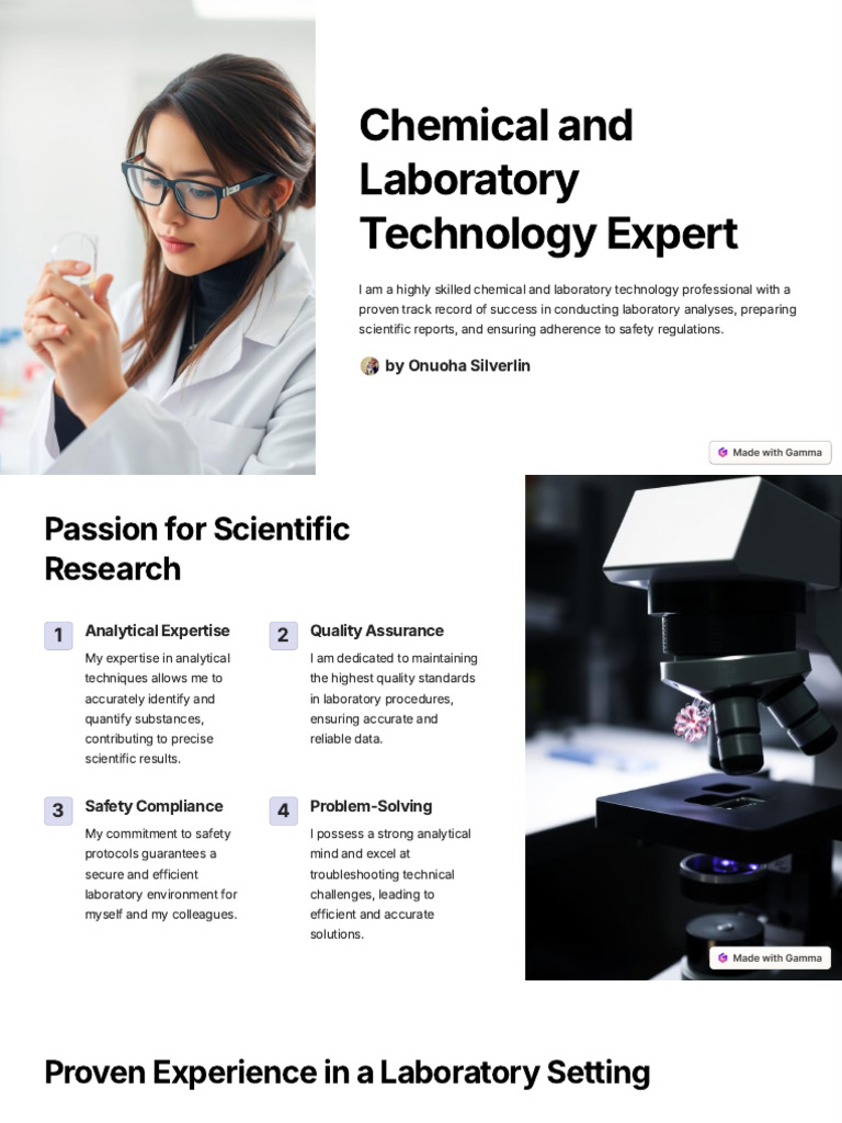Chemical and Laboratory Technology Expert | PDF | Laboratories ...