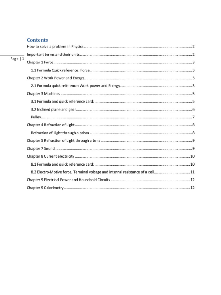Formula Reference Class 10 - 1 | PDF