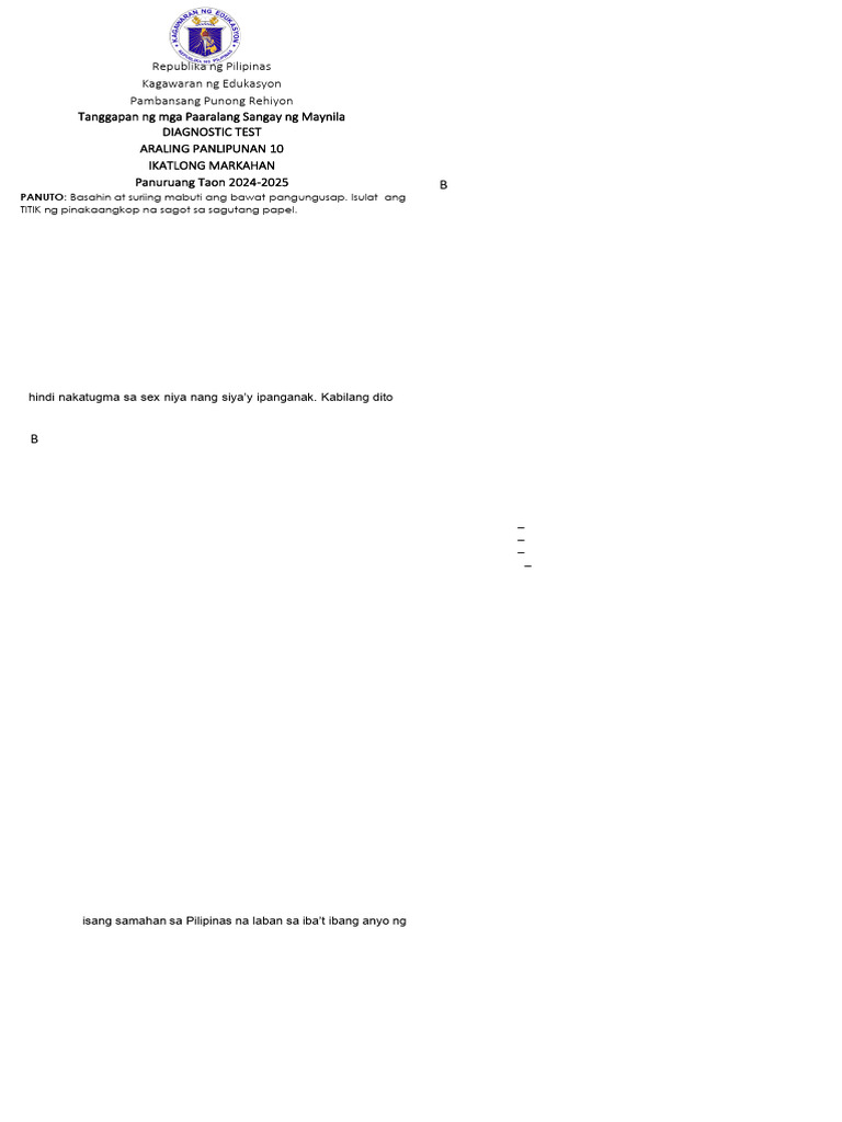 AP10-Q3-Diagnostic Test | PDF