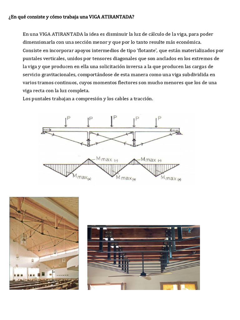 Funcionamiento de la Viga Atirantada | PDF | Viga (Estructura ...
