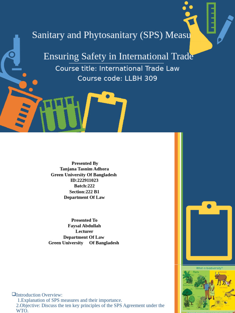 Sanitary and Phytosanitary (SPS) Measures | PDF